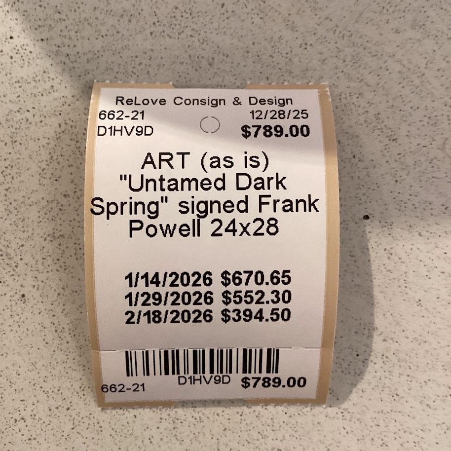 "Untamed Dark Spring" signed Frank Powell - ReLove Consign & Design